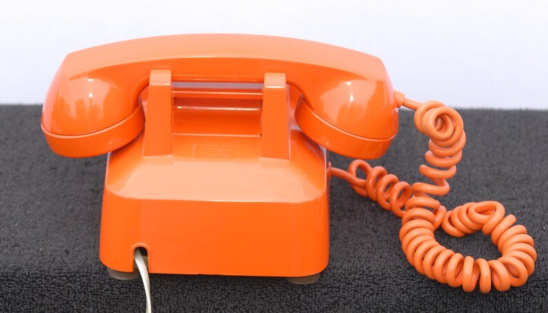 Vintage Retro 1970s Orange Rotary Telephone - Near Mint Original ...