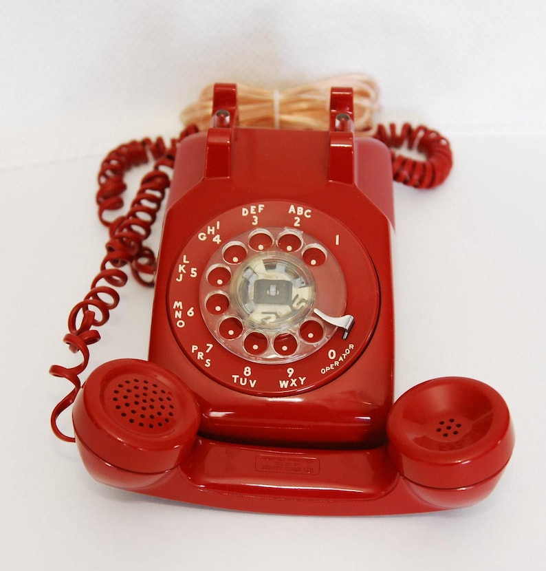 Vintage Retro Red Western Electric Model 500 Rotary Telephone ...