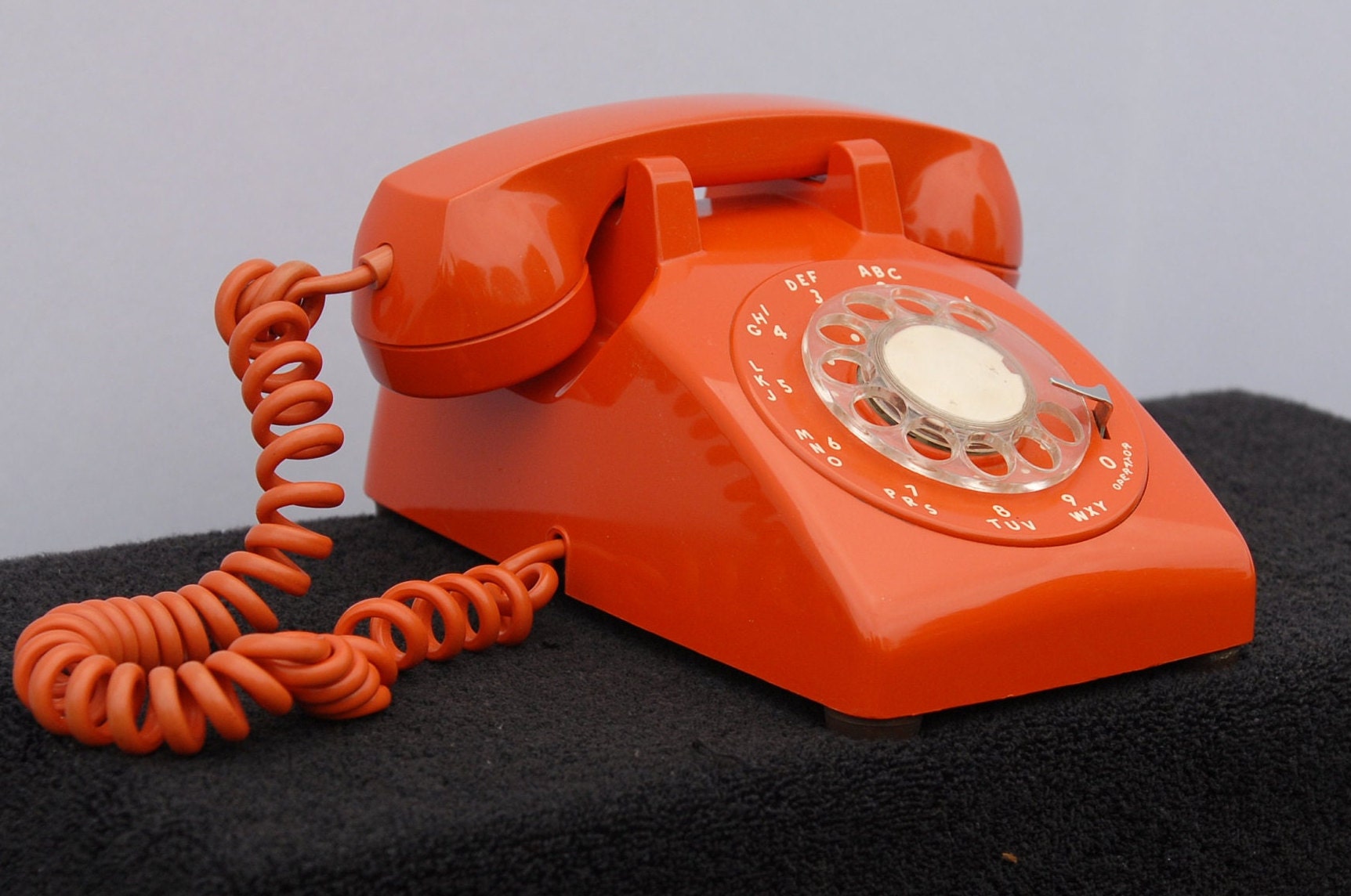 Vintage Retro 1970s Orange Rotary Telephone - Near Mint Original ...