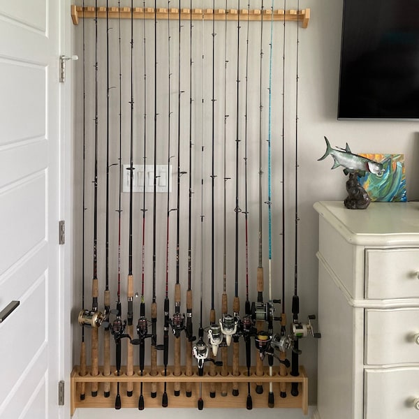 Vertical Fishing Rod Wall Rack - Etsy