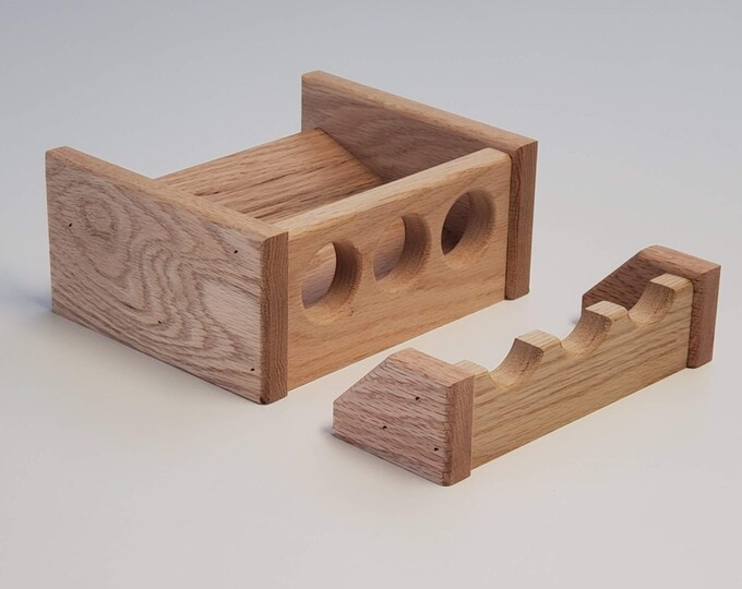 Fishing Rod Rack, Unfinished Red Oak Wall Mount Pole Holder, 8 Wide, 3 ...