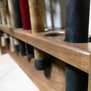 Vertical Fishing Rod Rack, Solid Walnut Wood Pole Holder, Lodge Decor ...