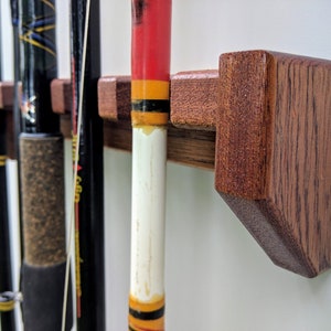 Vertical Fishing Rod Rack, Wall Mount, Solid Mahogany, Custom Size Pole ...