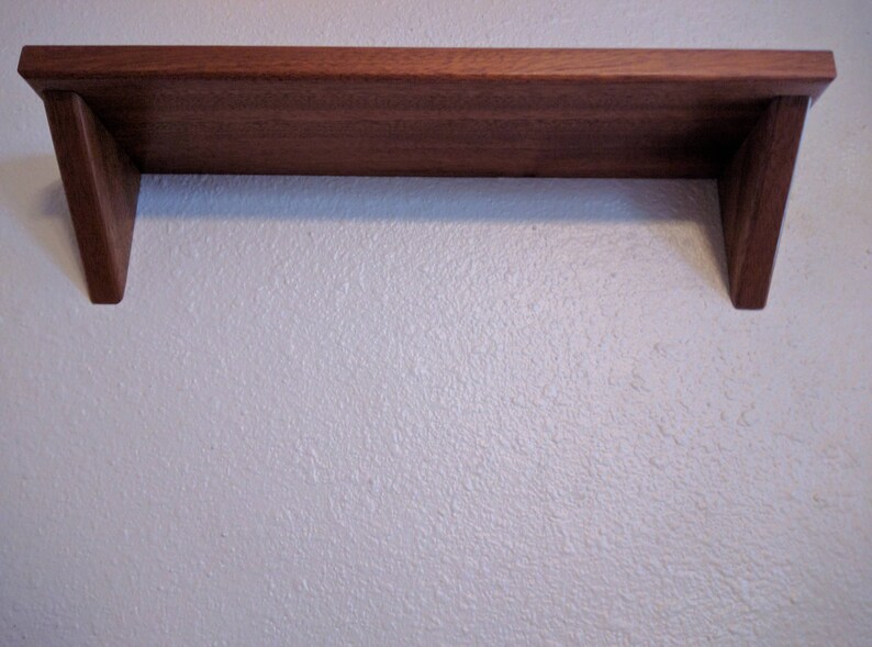 Shelf, Simple Mahogany Wood Shelf, 16 Inch, Keyhole Mount (no Visible ...