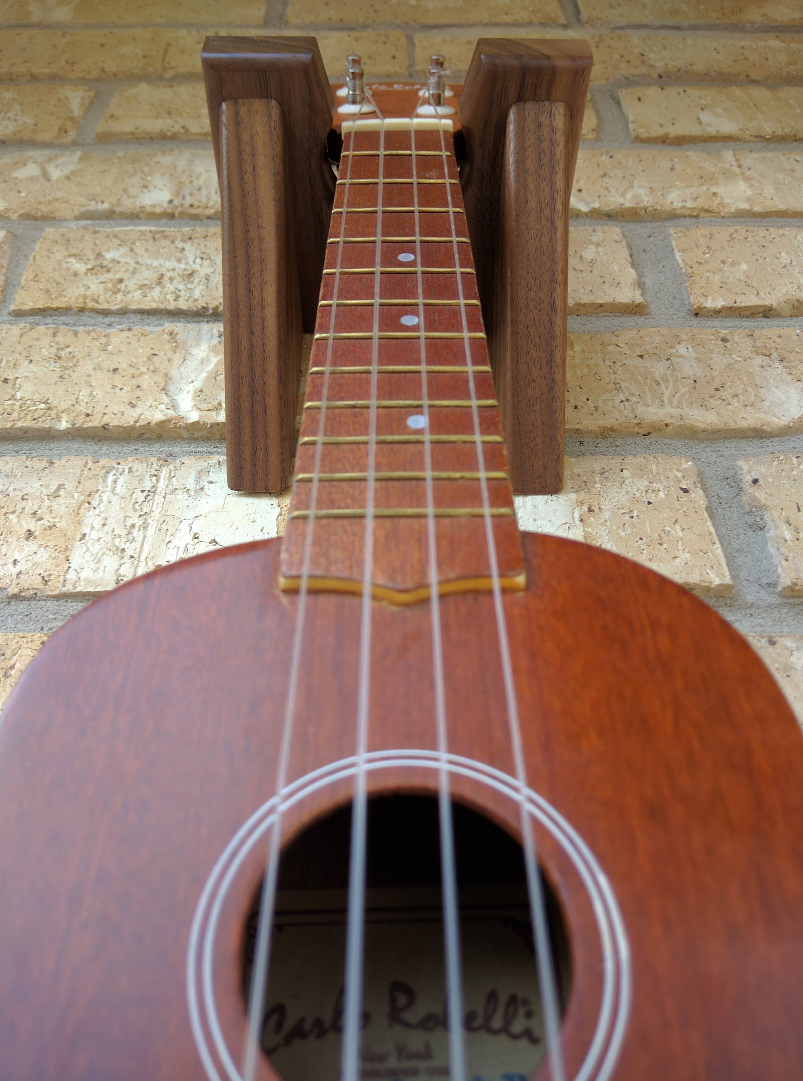 Walnut Ukulele Wall Hanger, Solid Wood Mandolin Hook, Mount, Display ...