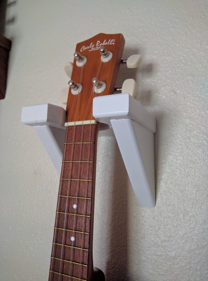 White Ukulele Wall Hanger Vertical Mount Mandolin Hook | Etsy
