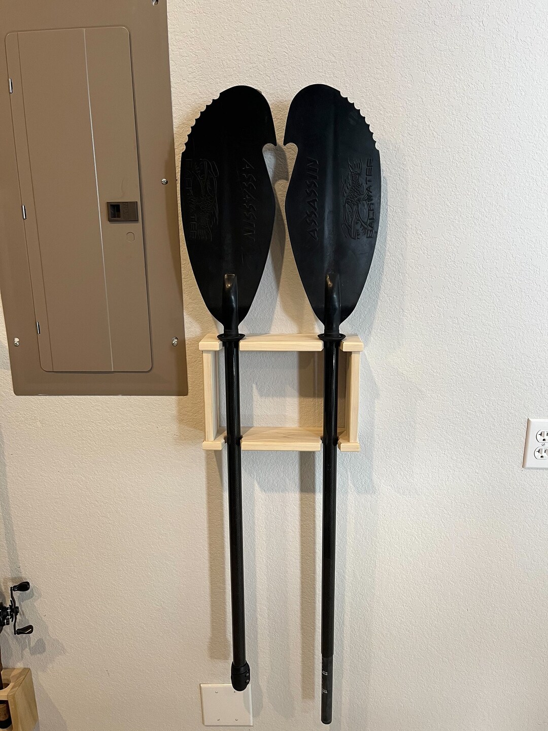 Kayak Paddle Storage Shelf, Oar Hanger, Wall Mount Display Solution for ...