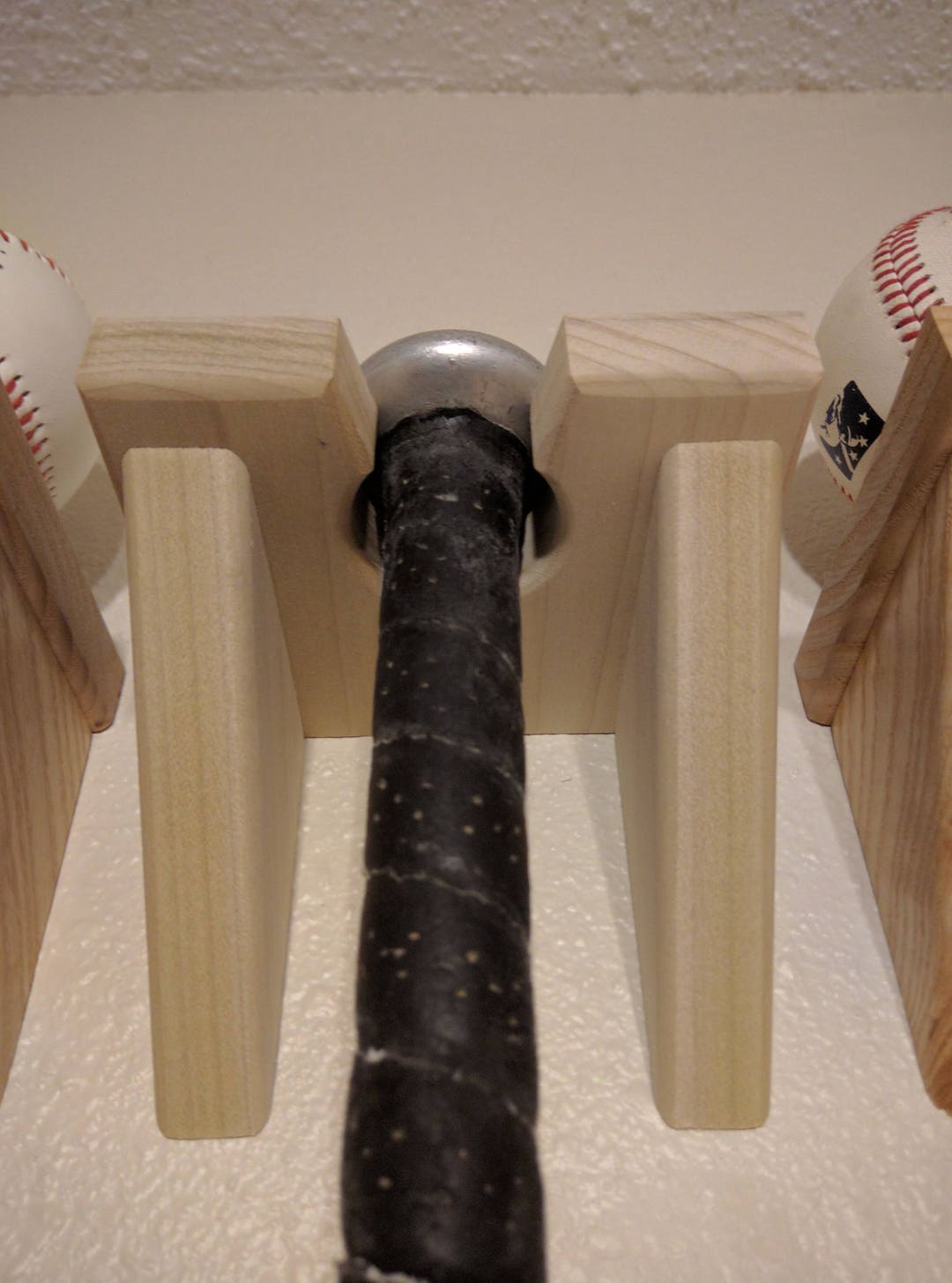 Baseball Bat Display Rack for One Bat, Unfinished Solid Poplar Wood ...
