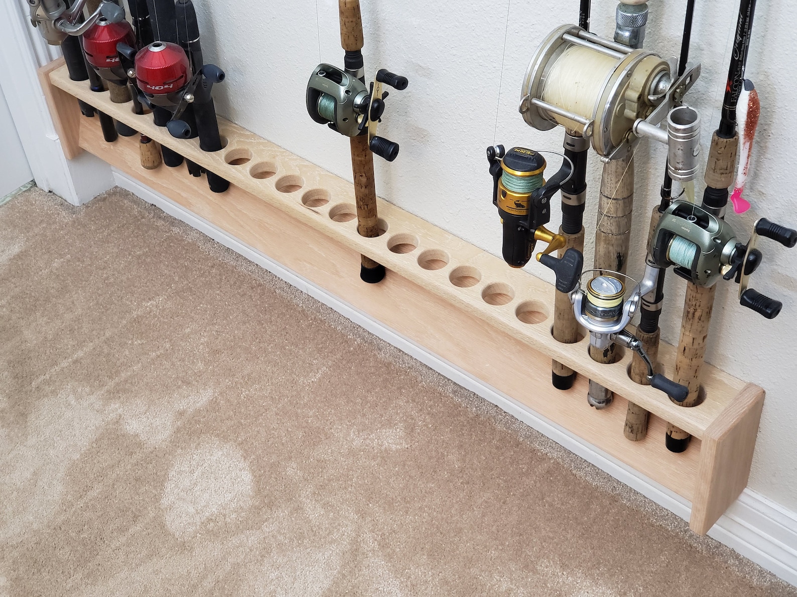 Wall Mount Rod Rack Fishing Pole Holder Large Tackle | Etsy