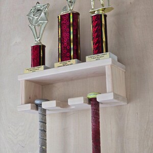 Baseball Bat Wall Display With Trophy Shelf, Any Size - Etsy