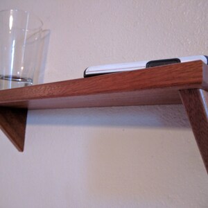 Shelf, Simple Mahogany Wood Shelf, 16 Inch, Keyhole Mount (no Visible ...