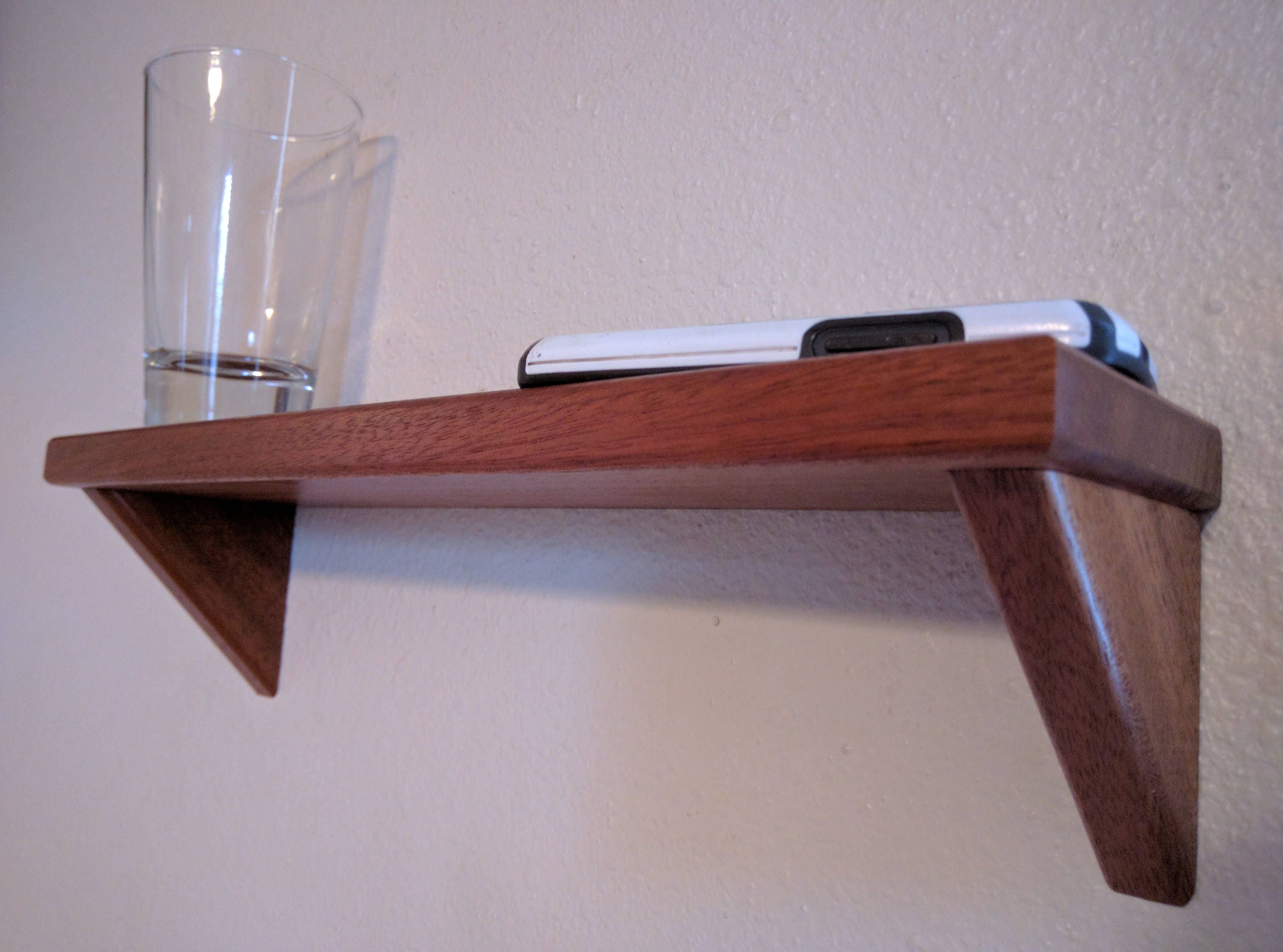 Shelf Simple Mahogany Wood Shelf 16 Inch Keyhole Mount No | Etsy