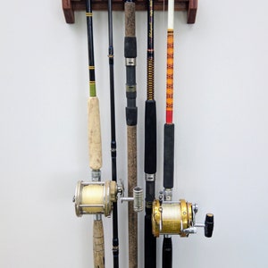 Vertical Fishing Rod Rack, Wall Mount, Solid Mahogany, Custom Size Pole ...