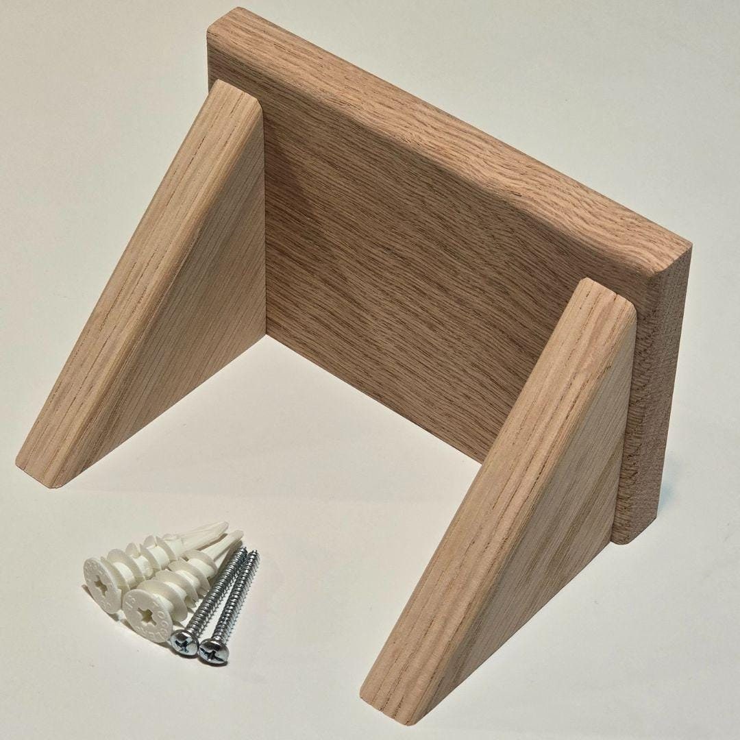 Small Wall Mount Shelf, 6 Inch Unfinished Red Oak, Shelving for Trinket ...