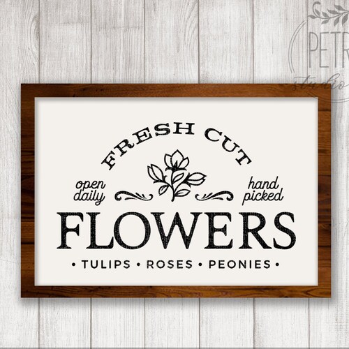 Market Fresh Flower Sign SVG Cut File for Spring. Personal and - Etsy