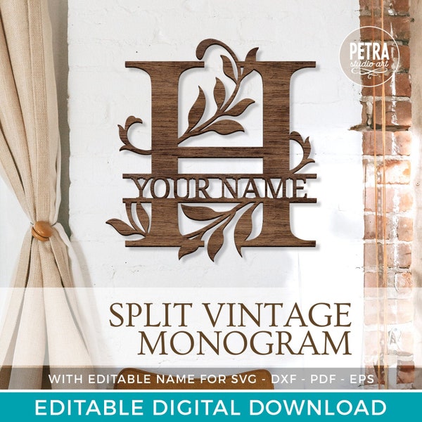 Split Monogram - Etsy
