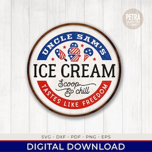 Fourth of July SVG. Uncle Sam's Ice Cream Shop Sign SVG Cut File. Great ...