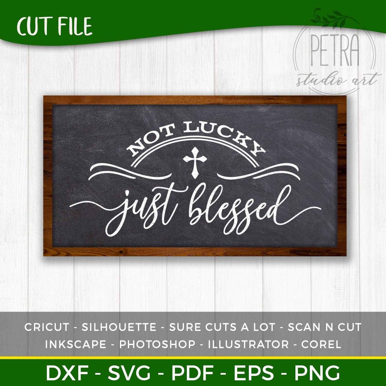 Not Lucky Just Blessed With Cross SVG Cut File for St - Etsy