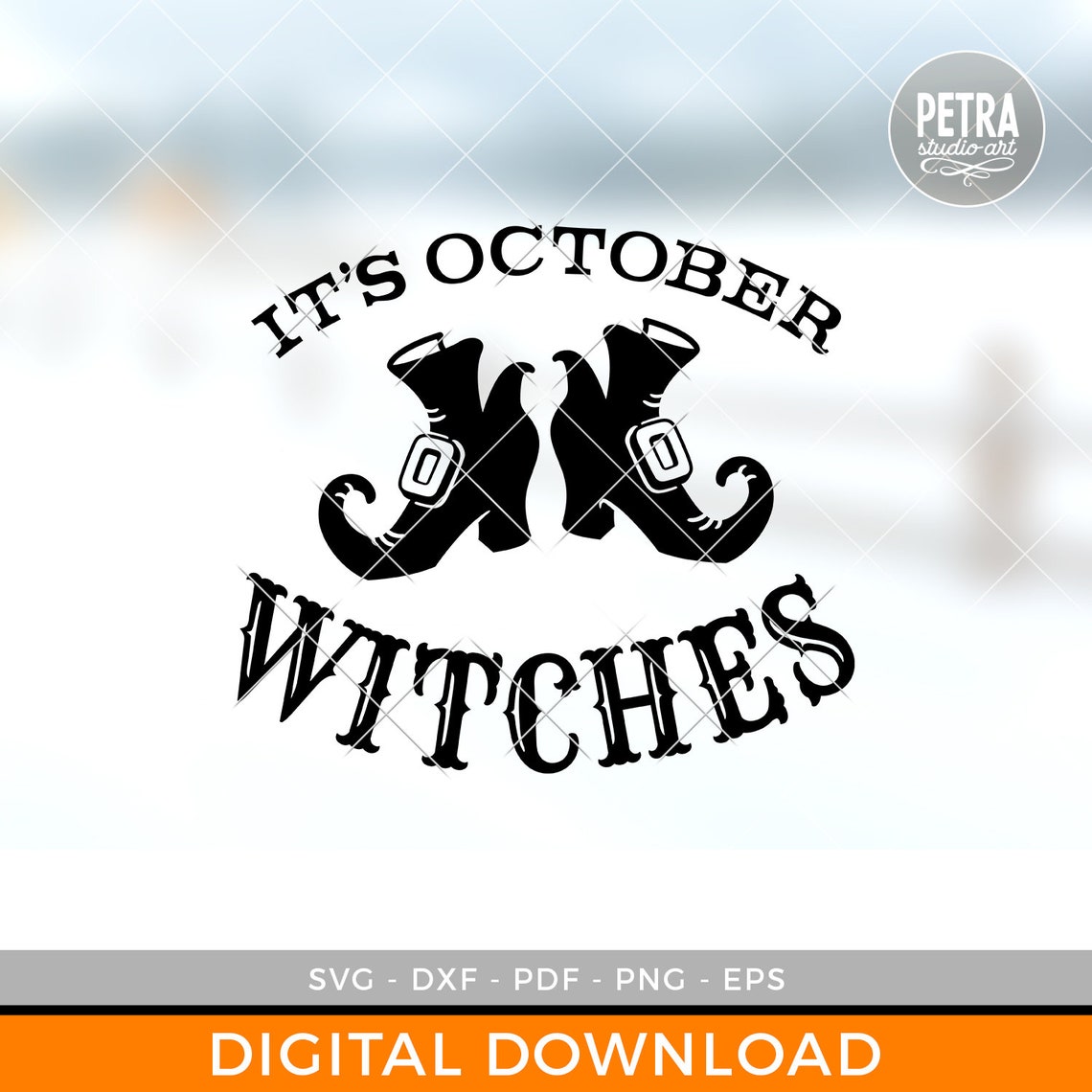 It's October Witches SVG Cut File. A Halloween SVG With - Etsy