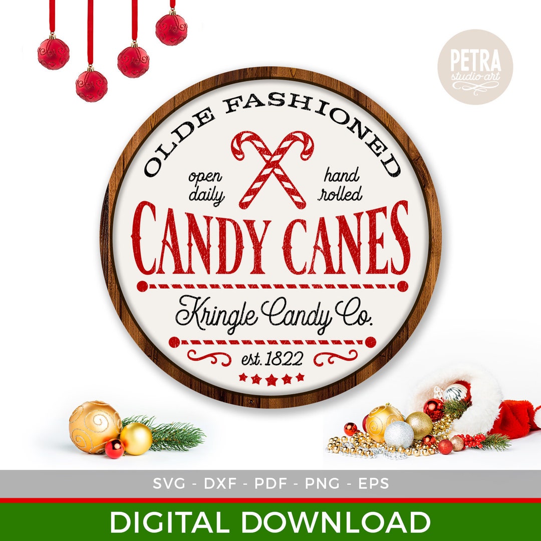 Kringle Candy Co Candy Canes SVG Cut File. Great for Crafting Christmas ...