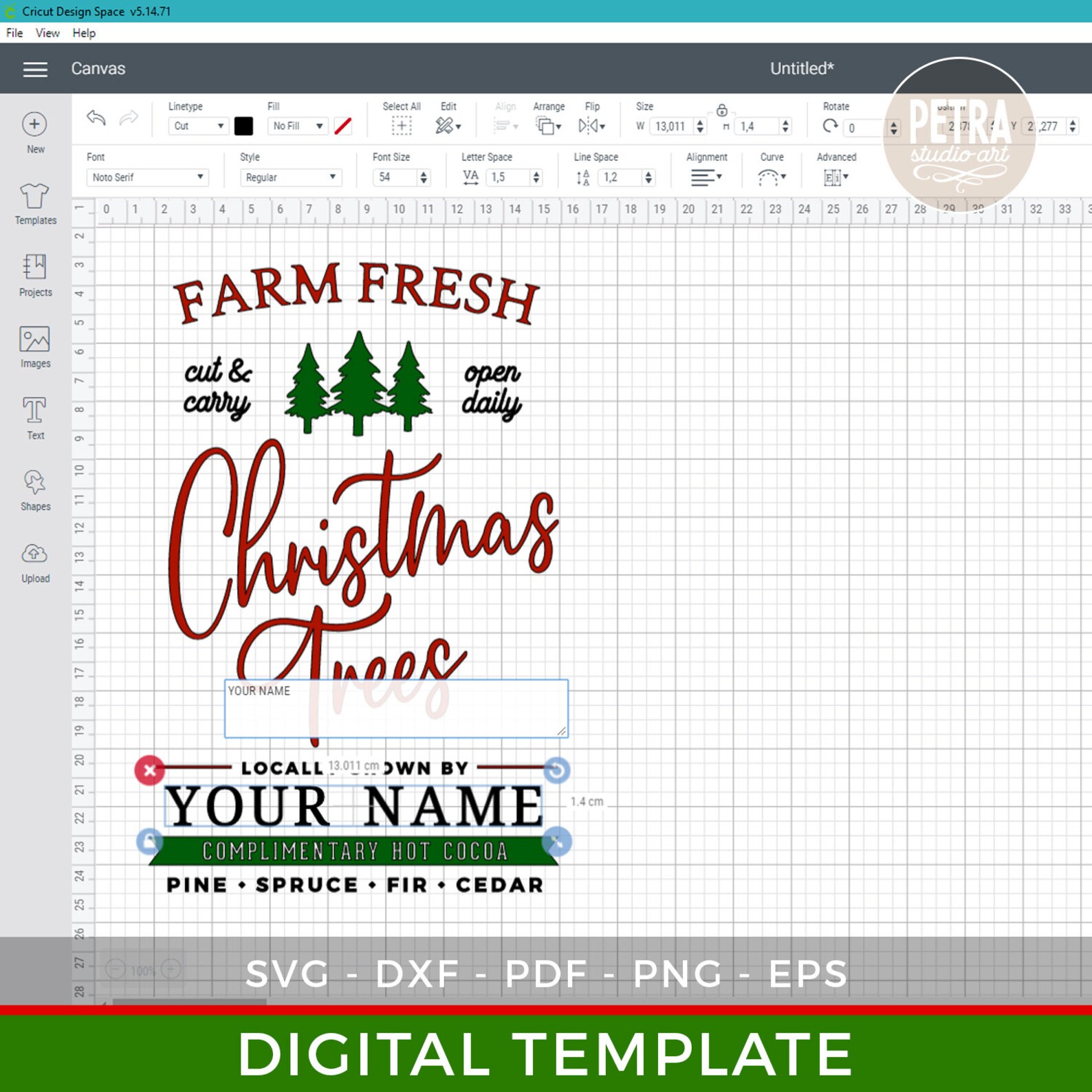 Farm Fresh Christmas Trees Template SVG Dxf Cut File Printable for ...