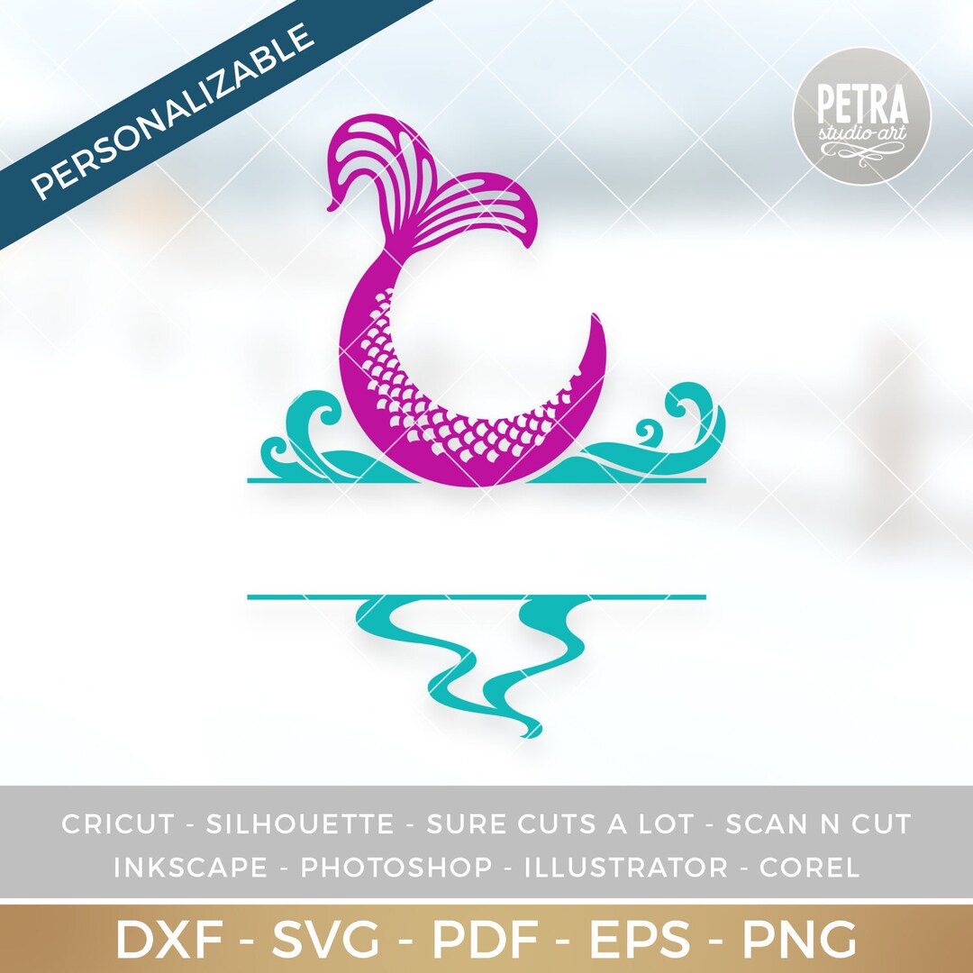 Mermaid SVG Cut File. Split Mermaid Tail SVG. Great for Baby T Shirt ...