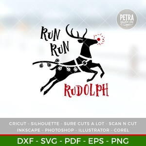 Run Run Rudolph SVG. A Christmas Santa Claus Reindeer SVG. Great for ...