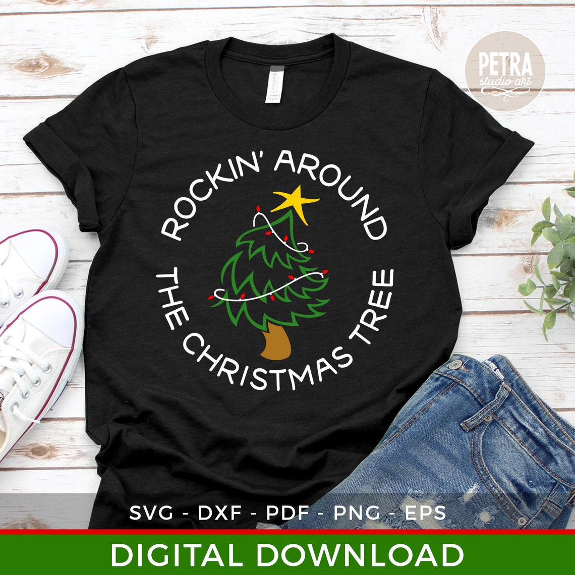 Rockin' Around Christmas Tree SVG Cut File. Great for Crafting ...