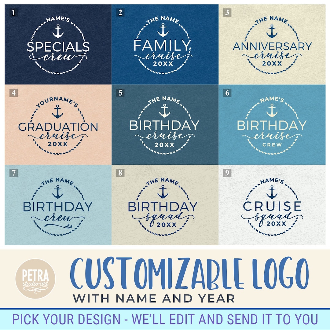 Custom Logo Cruise SVG Cut File. Made to Order Customizable Name and ...