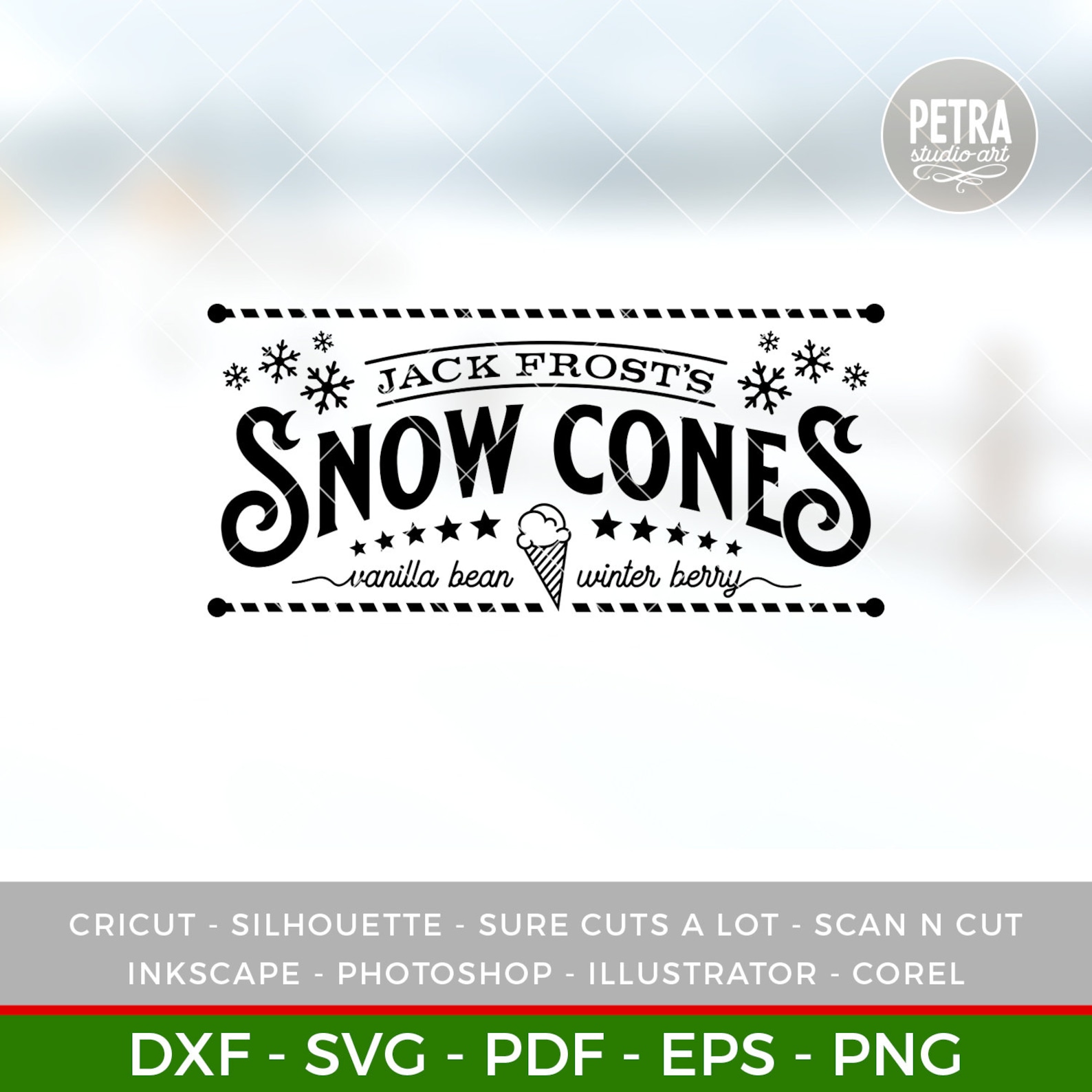 Christmas SVG. Jack Frost's Snow Cones SVG Cut File. Great for Crafting ...