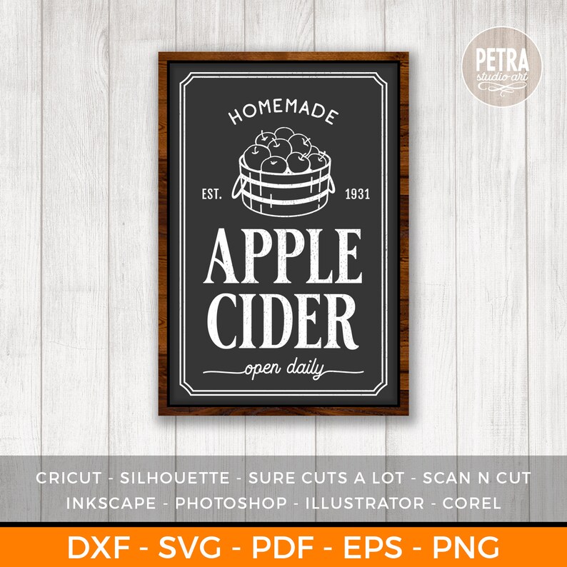 Homemade Apple Cider Sign SVG Cut File. A Fall SVG Cut File. - Etsy