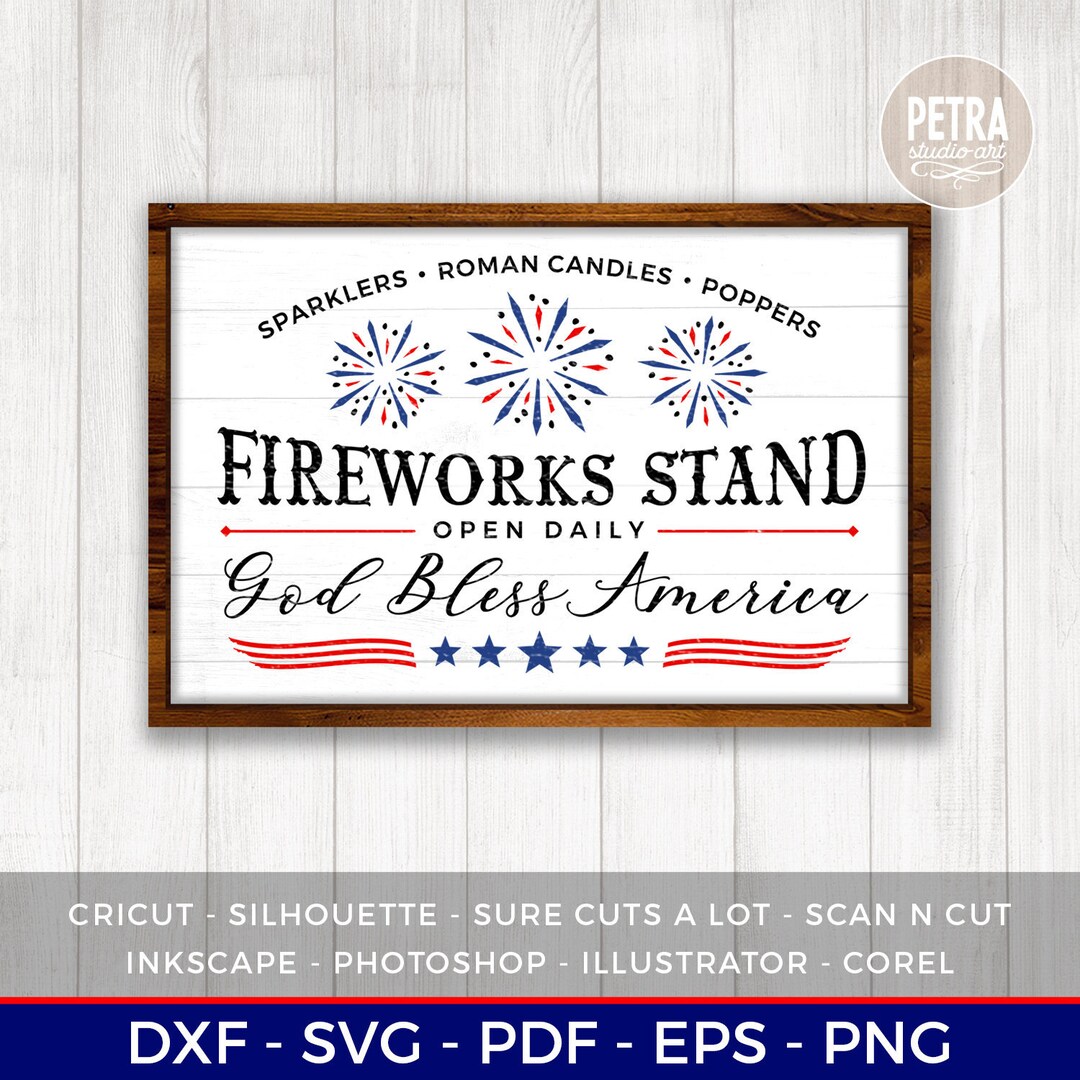 Fourth of July SVG. Fireworks Stand SVG Cut File. for Personal and ...