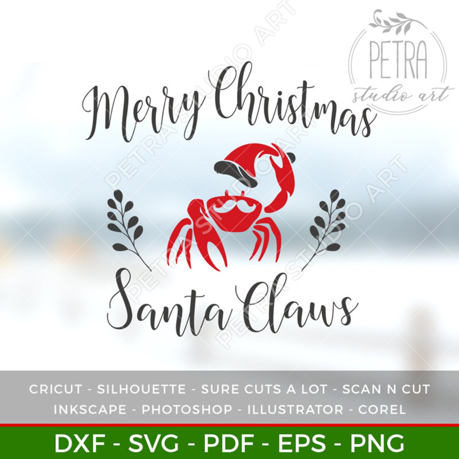 Merry Christmas Santa Claws Svg Cut File Printable for - Etsy