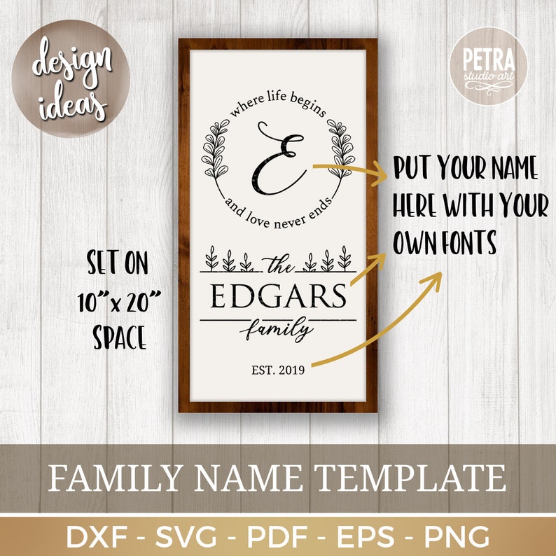 Family Last Name Template With Spring Wreath SVG for Modern | Etsy