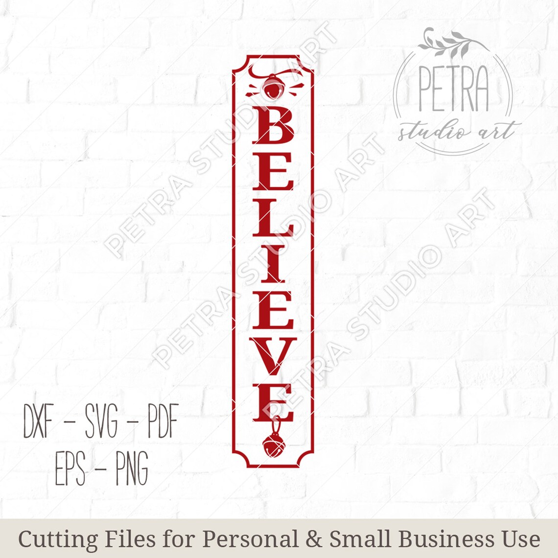 Believe Vertical Tall Sign SVG Cut File for Rustic Christmas Home Decor ...