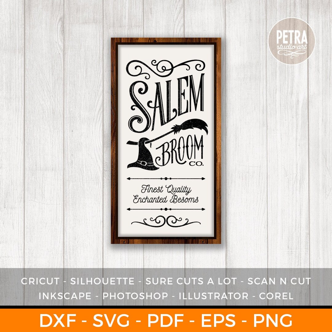 Salem Broom Co Sign SVG. A Halloween SVG Cut File. Great for Halloween ...