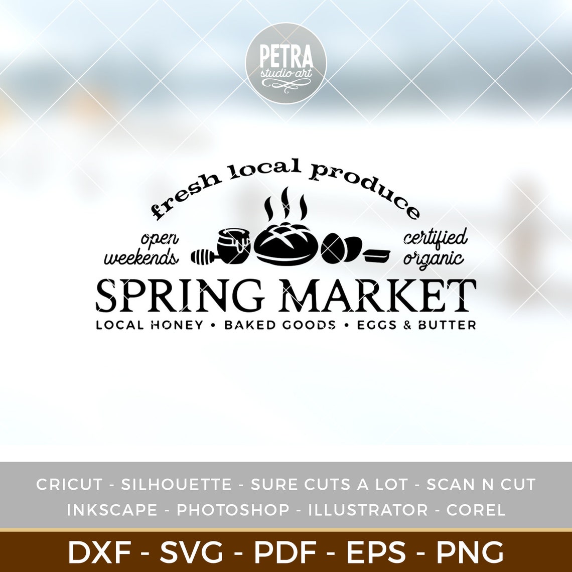 Fresh Local Produce Spring Market Sign SVG Cut File. for | Etsy
