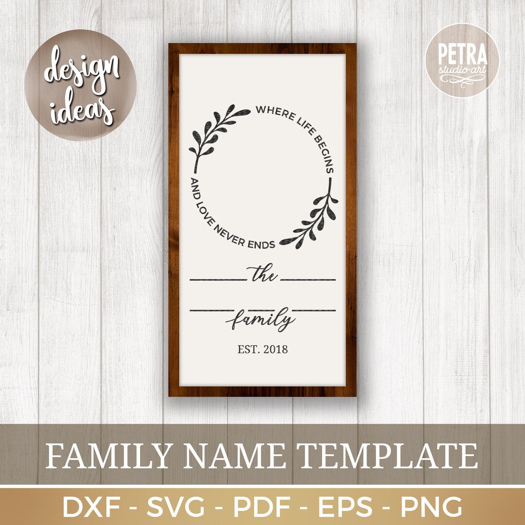 Family Last Name Letter With Spring Wreath SVG for Modern Rustic Home ...