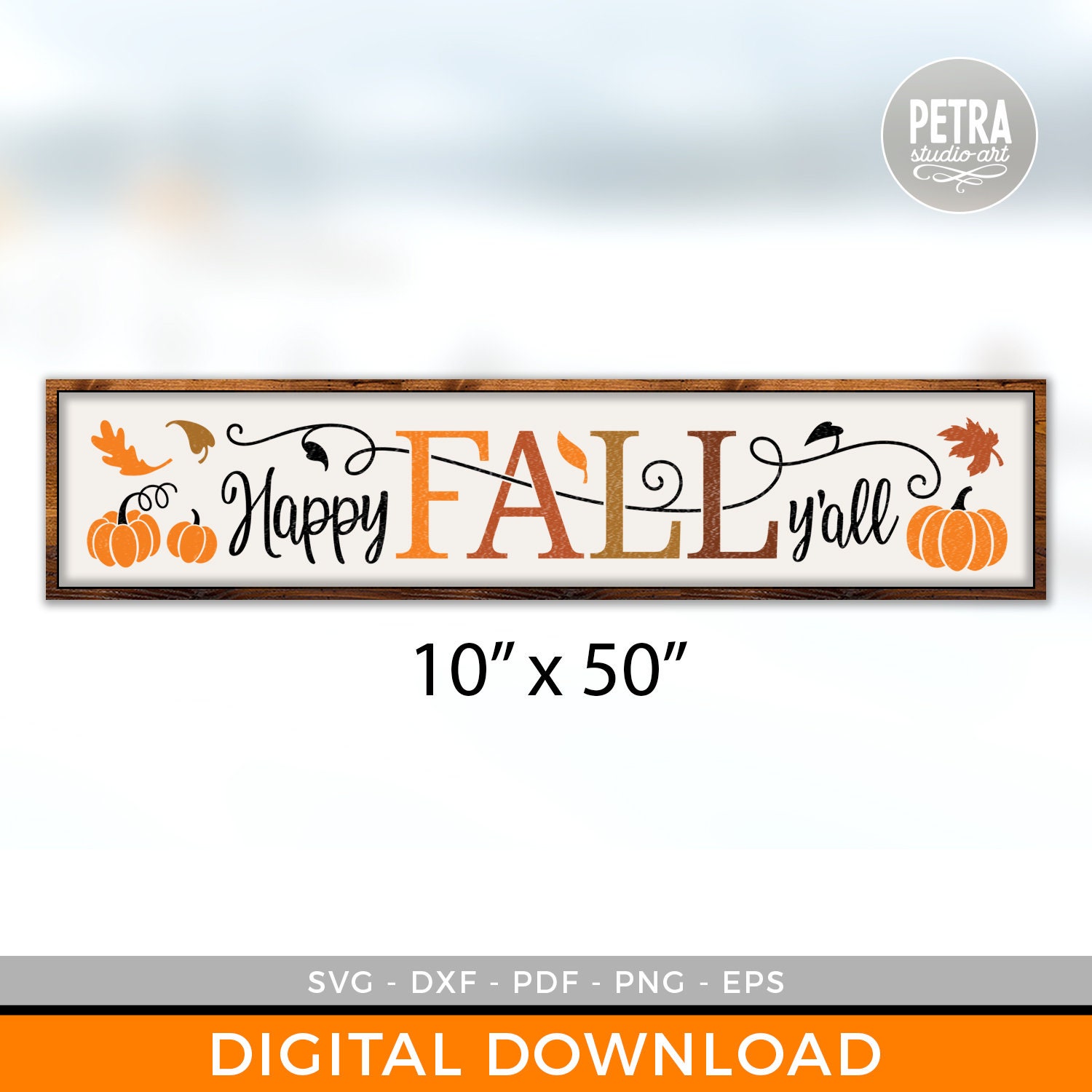 Happy Fall Y'all Horizontal Sign SVG Cut File. for Personal and ...