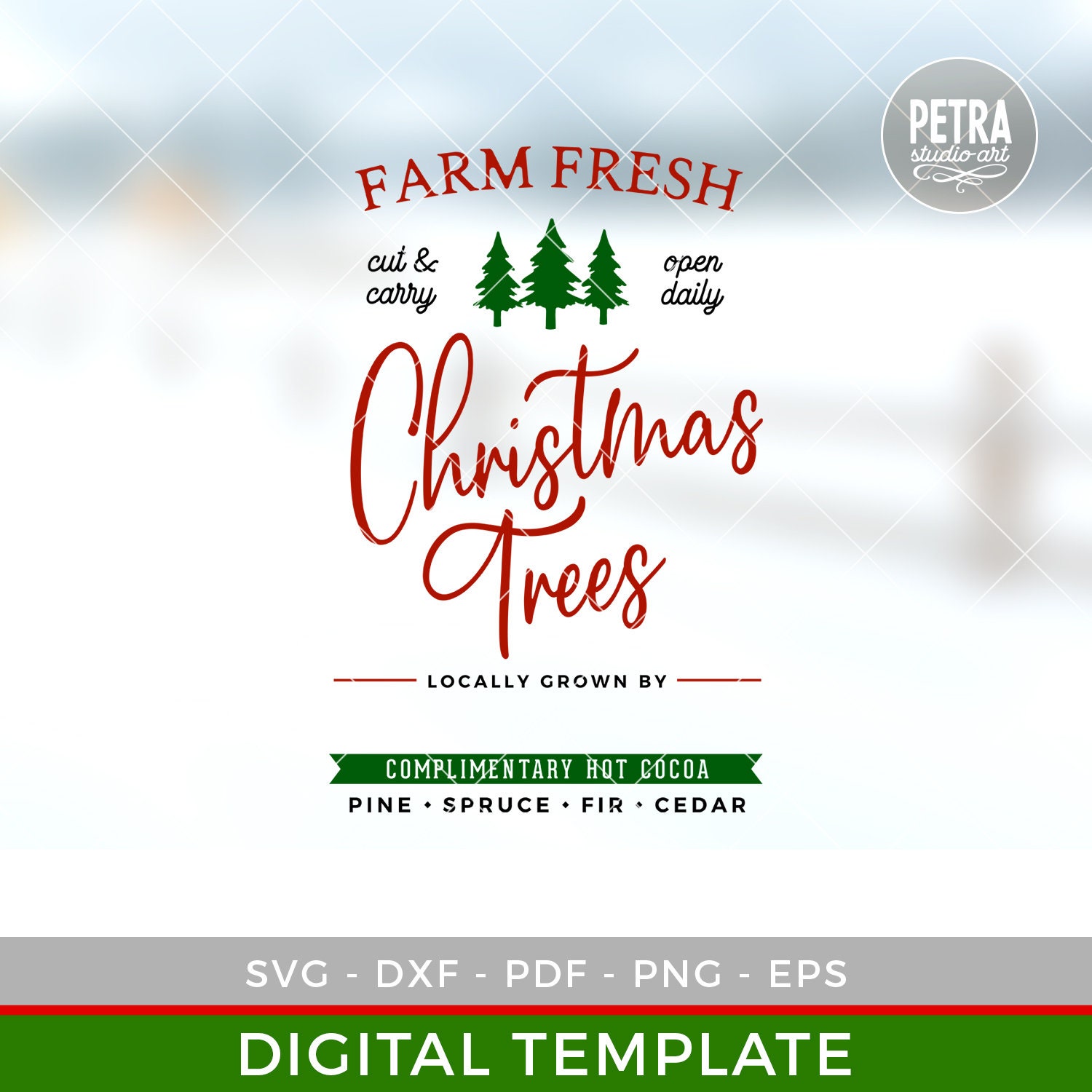 Farm Fresh Christmas Trees Template SVG Dxf Cut File Printable - Etsy