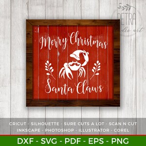 Merry Christmas Santa Claws Svg Cut File Printable for Christmas Home ...