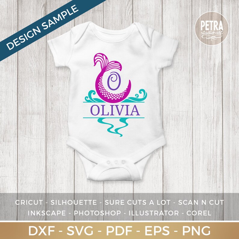 Mermaid SVG Cut File. Split Mermaid Tail SVG. Great for Baby | Etsy