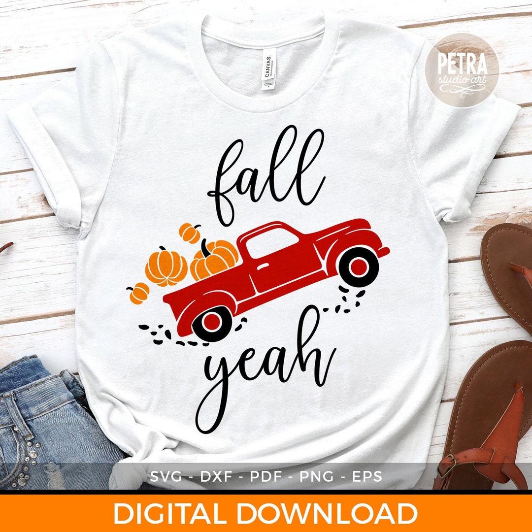 Fall Red Pumpkin Truck SVG Cut File. for Personal and Commercial Use ...