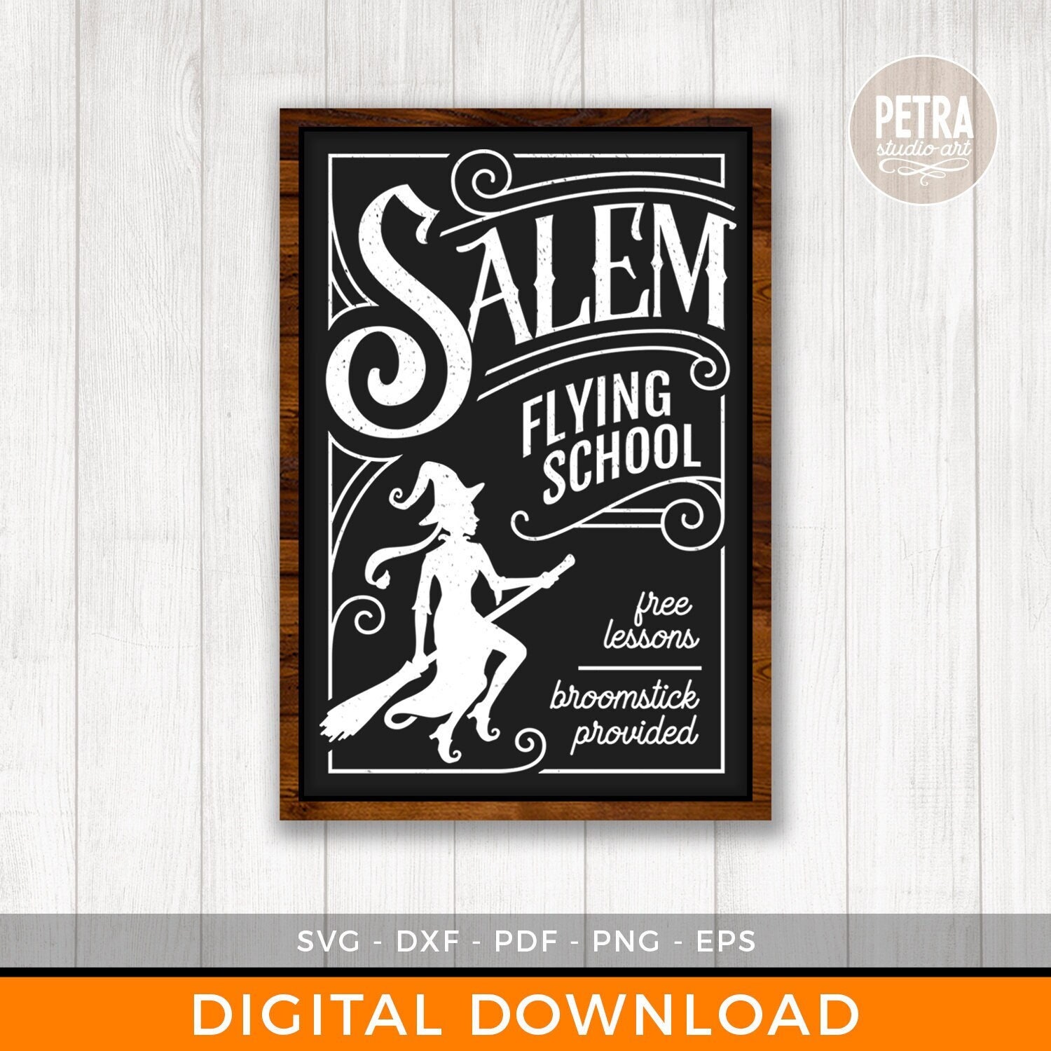 Salem Flying School SVG Cut File. Great for Halloween Rustic - Etsy