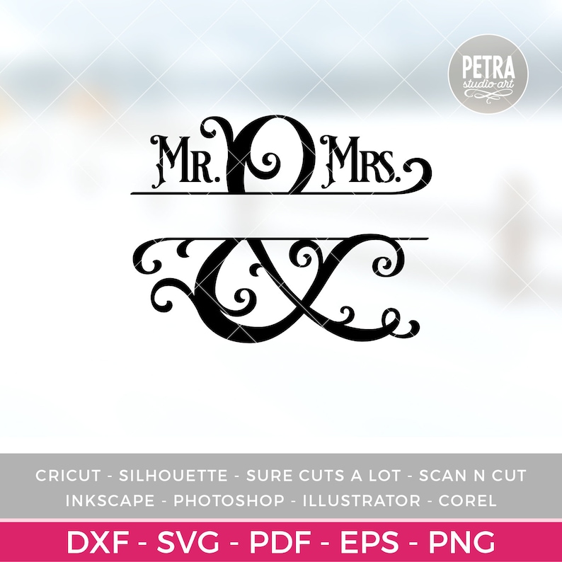 Mr and Mrs Last Name Template With SVG Cut File for Modern Rustic Home ...