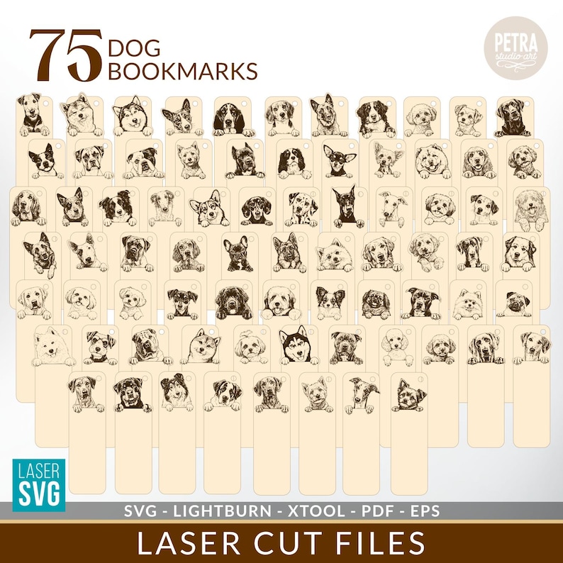 Dog Breeds Bookmark With Quotes Laser Ready SVG Cut Files Bundle. Laser ...