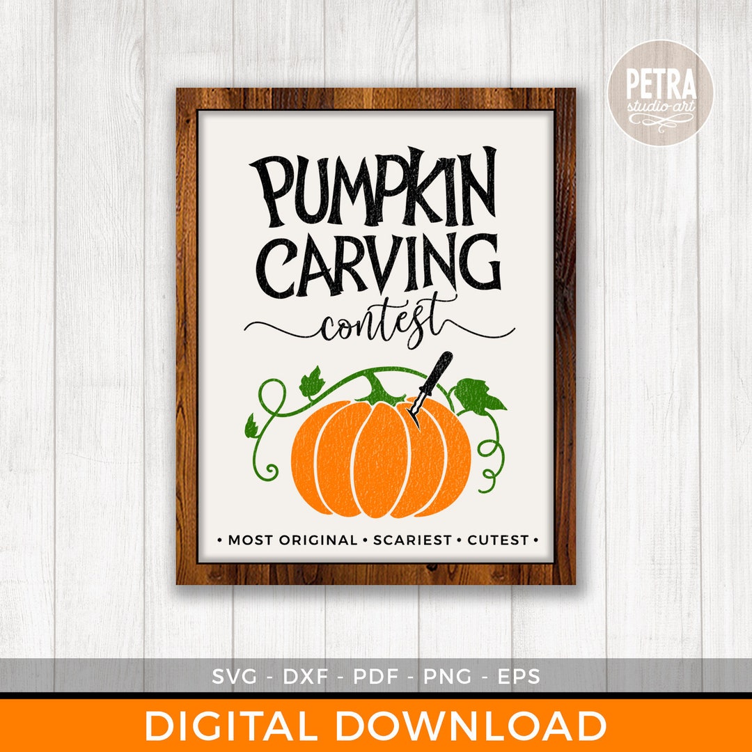 Pumpkin Carving Contest SVG. A Fall and Halloween SVG Cut File With ...