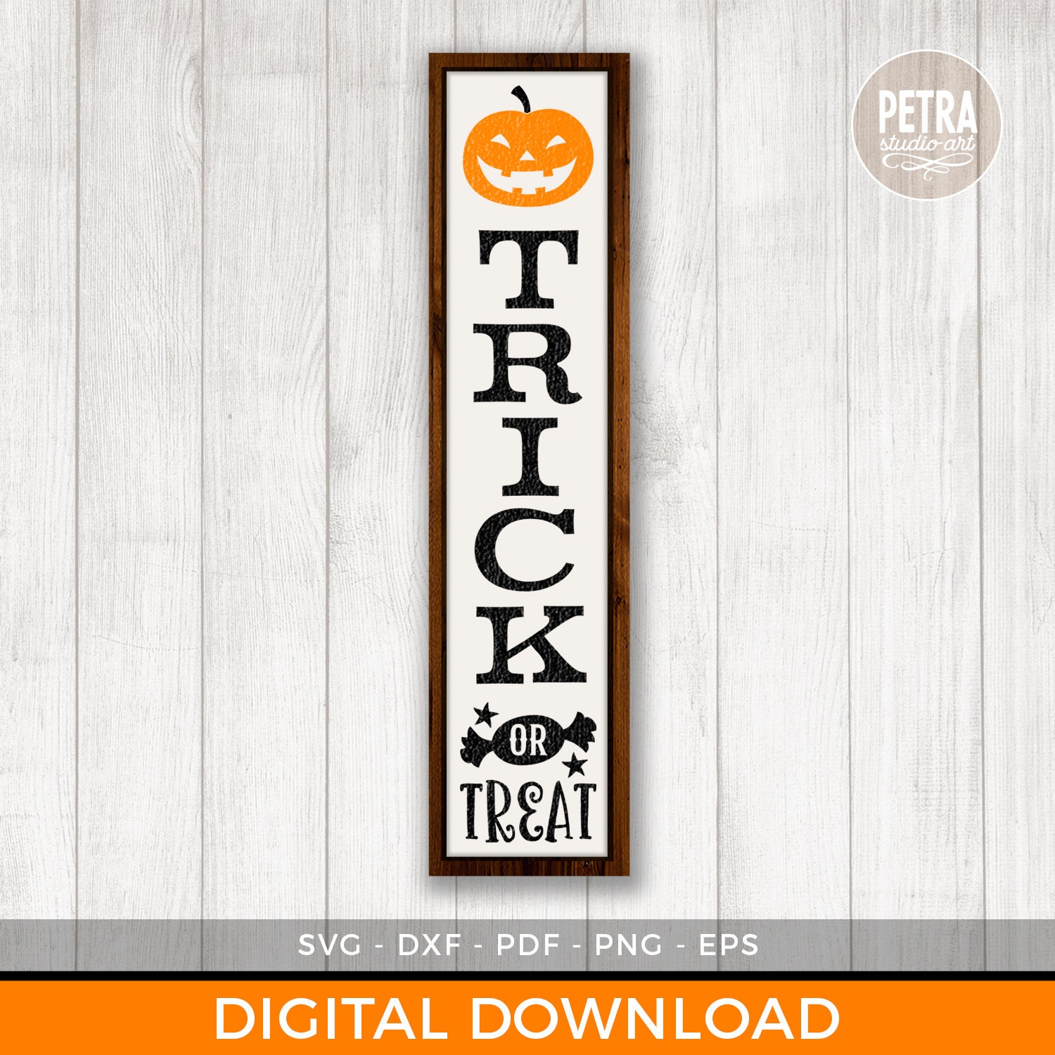Trick or Treat Tall Sign SVG Cut File. Great for Vertical Tall Sign in ...
