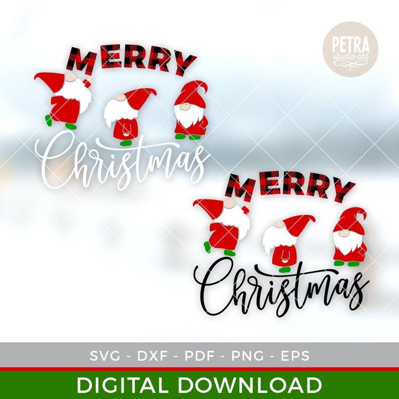 Merry Christmas With Gnomes SVG Cut File. Great for Crafting - Etsy