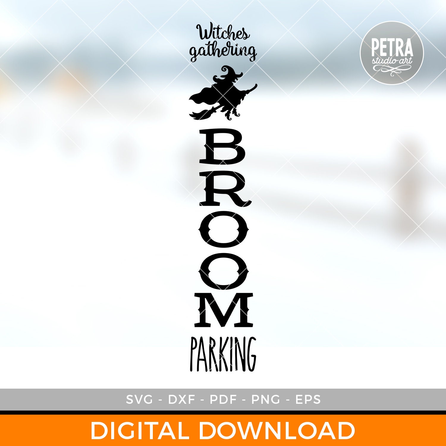 Broom Parking Tall Sign SVG. A Halloween SVG Cut File. Great for ...